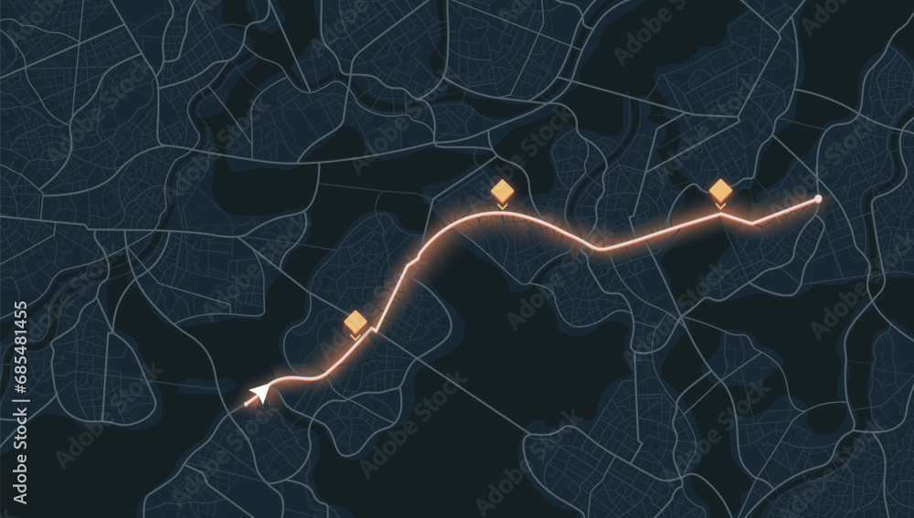 Gps tracking map. Abstract location tracks dashboard. Track navigation ...