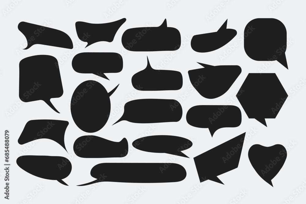 Cartoon Speech bubble blank text clipart, Message bubble vector. Speech ...