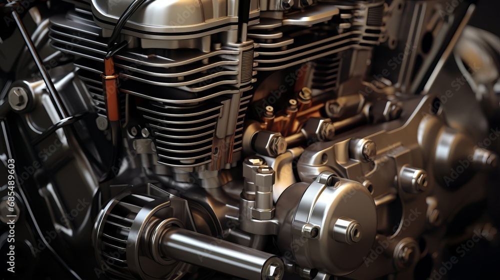 precision mechanics: intricate details of a powerful piston engine ...