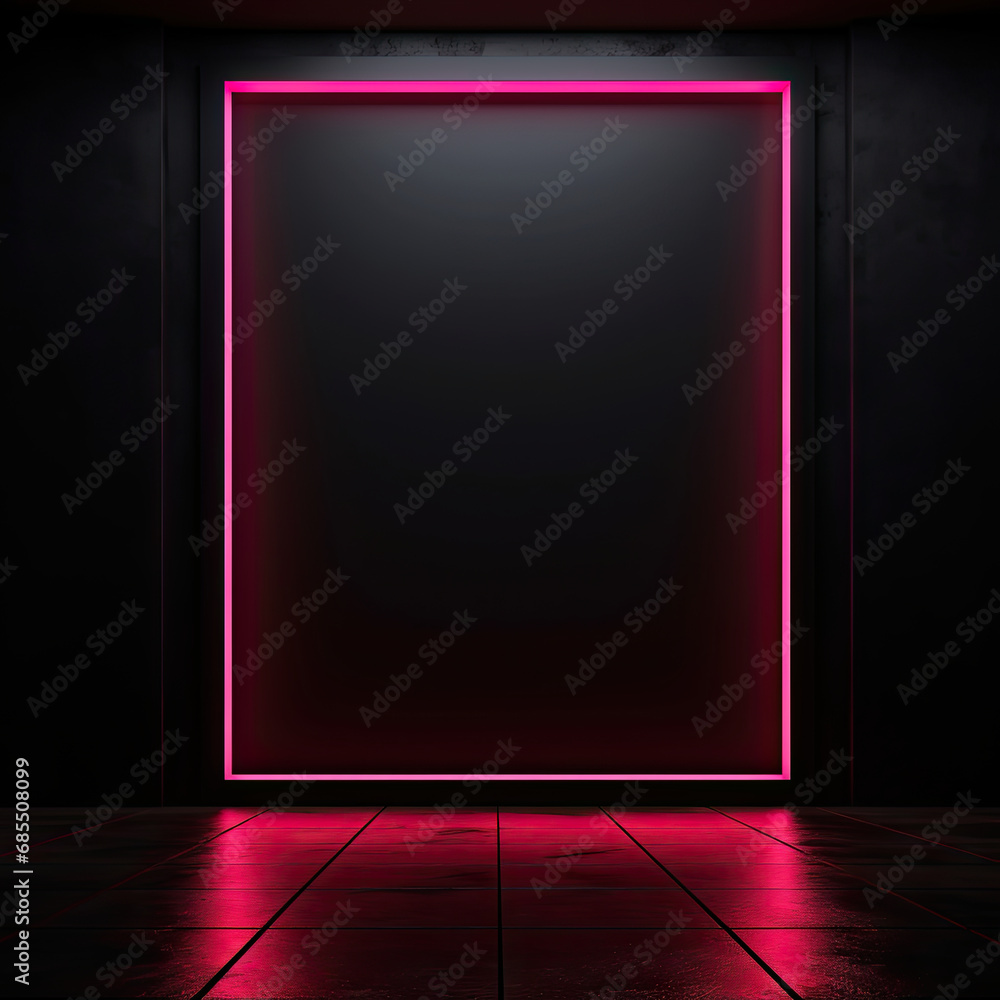pink border frame on black background blank template mockup chalkboard ...