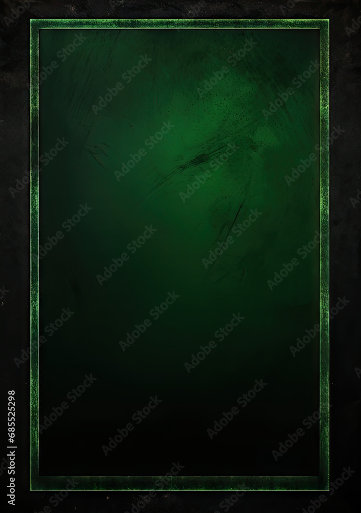 green border frame on black background blank template mockup chalkboard ...