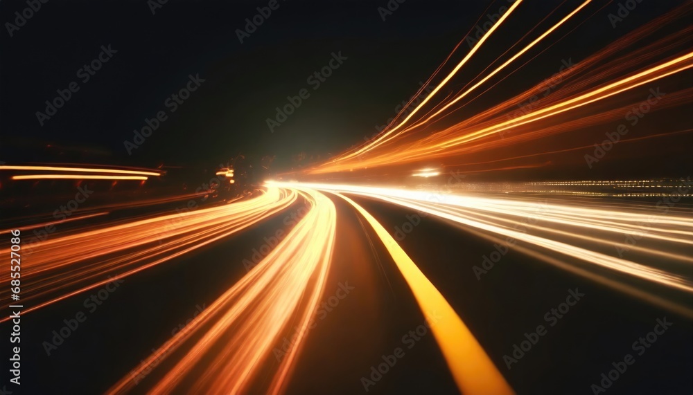 Car motion trails. Speed light streaks background with blurred fast ...