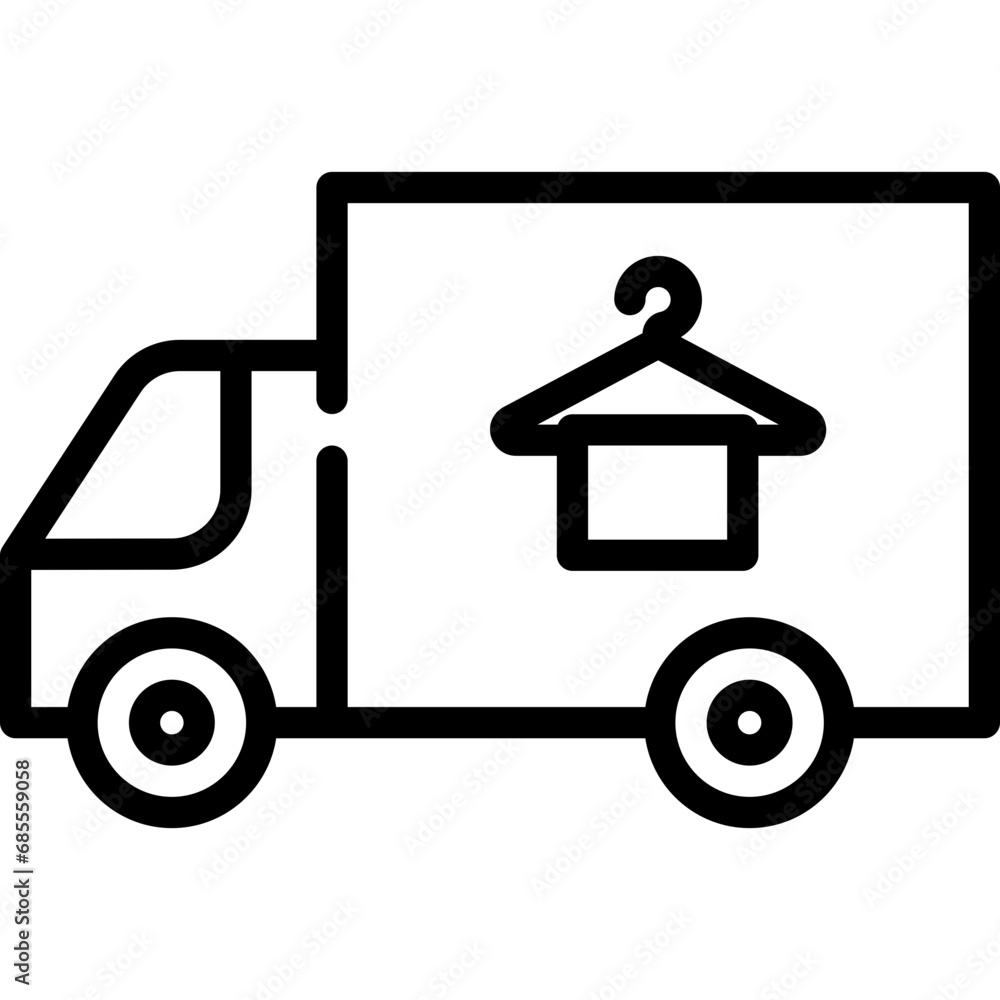 Laundry delivery icon. Outline design. For presentation, graphic design ...
