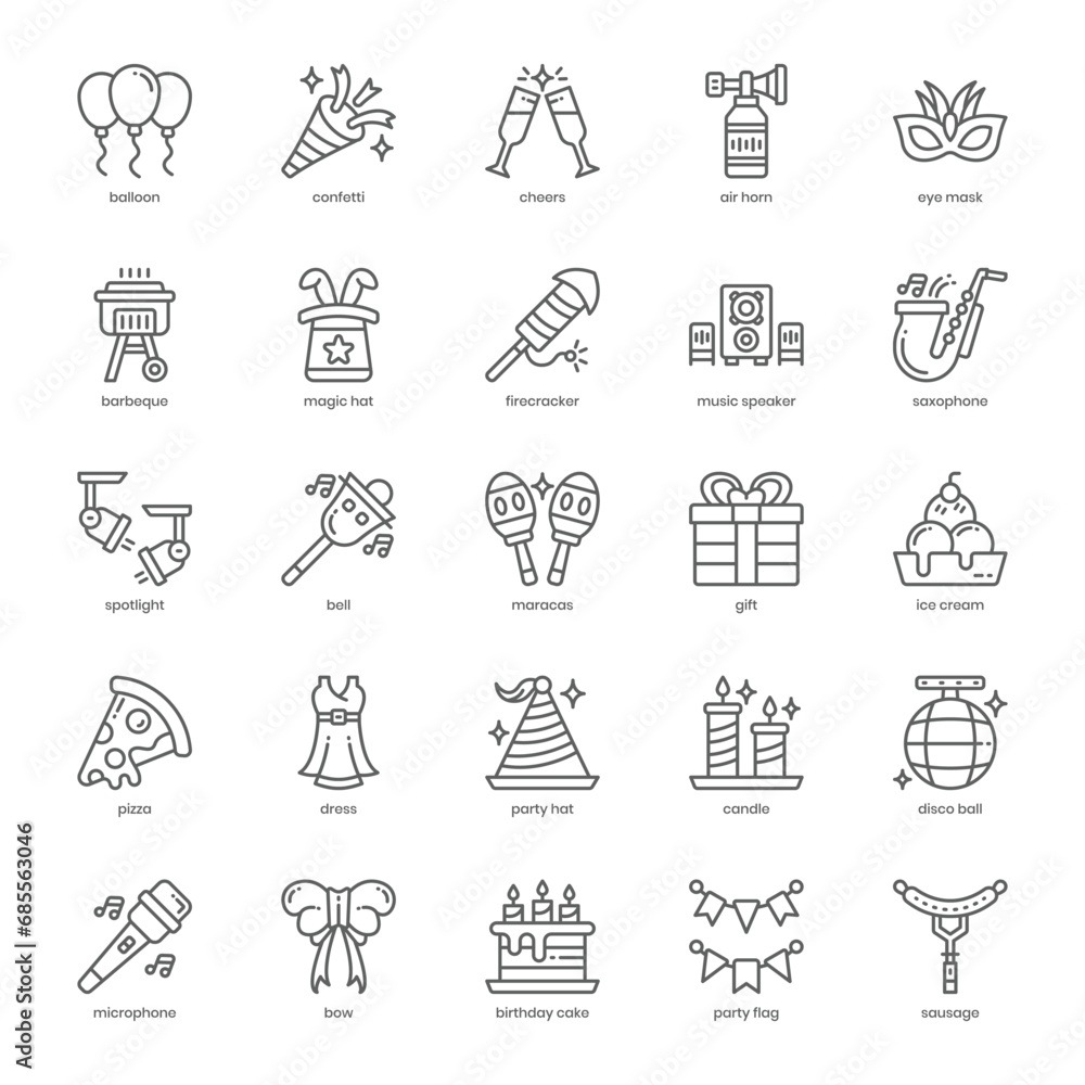 Party icon pack for your website design, logo, app, and user interface ...