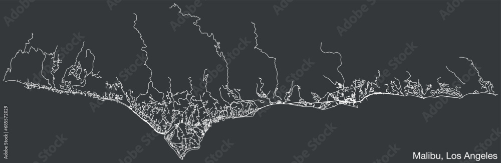 Detailed hand-drawn navigational urban street roads map of the CITY OF ...
