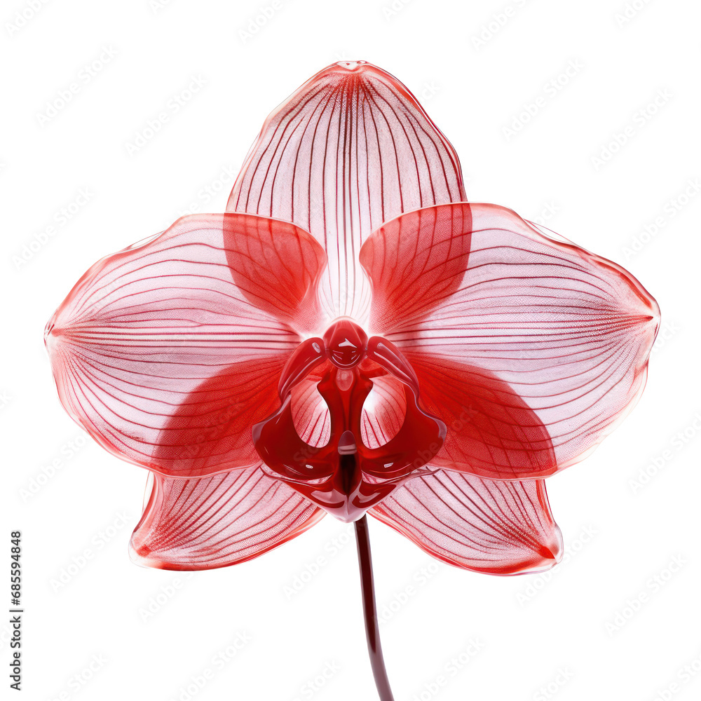 red crystal orchid,red orchid made of crystal isolated on transparent ...