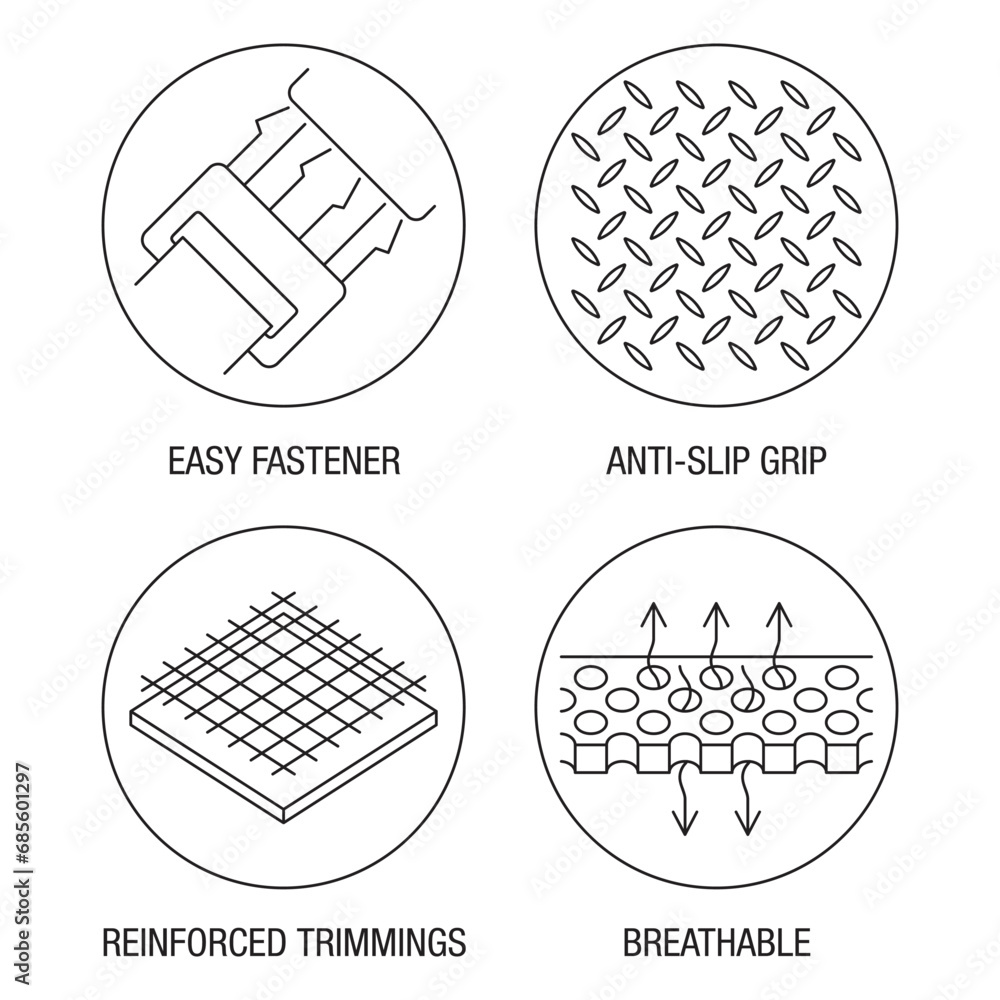 Shoulder brace sling - outline icons set Stock Vector | Adobe Stock