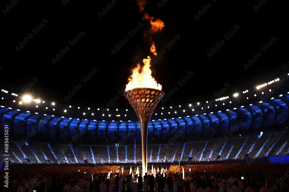 Olympic flame, a powerful symbol of peace and unity, burning brightly ...