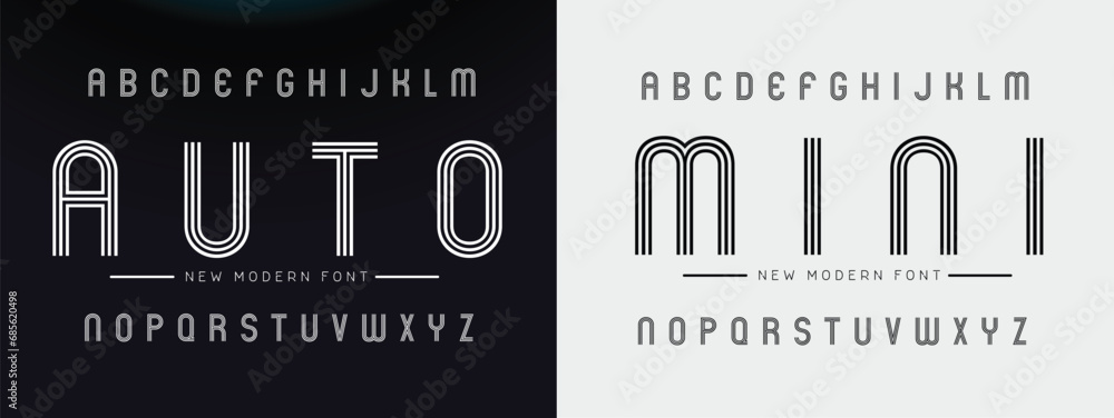 Monogram Logo Font vector alphabet design Negative space linear style ...
