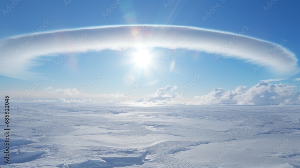 Foto de The surreal scene of a sun dog (parhelion) phenomenon in the ...