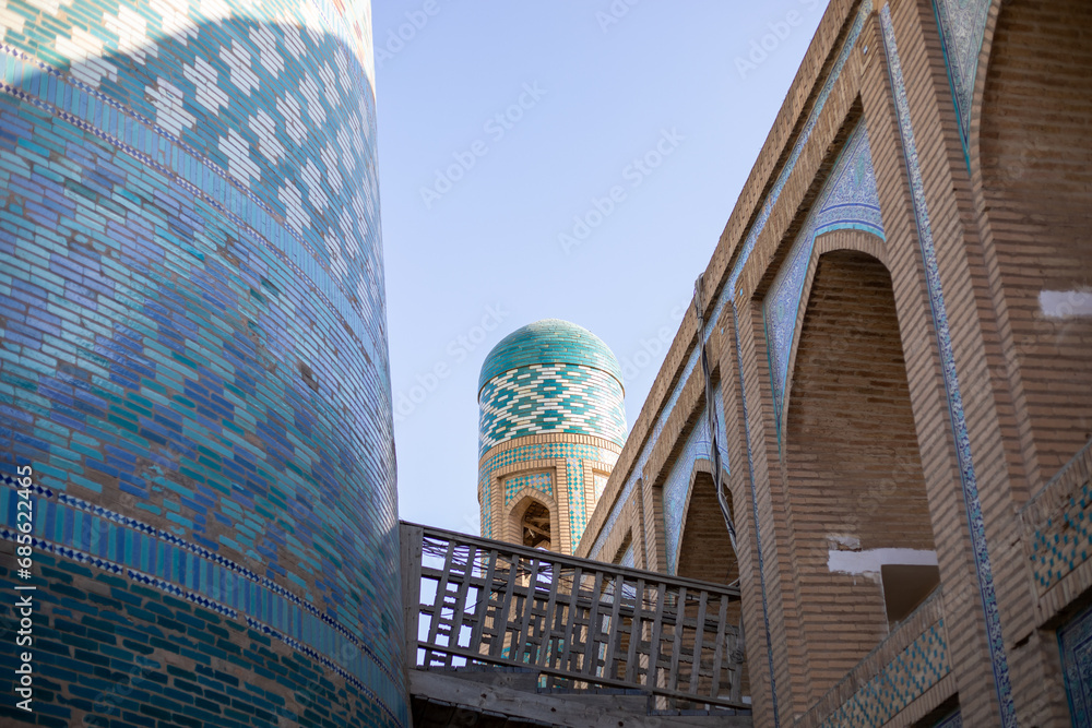 beautiful structure pathway which connects both side, Khiva, the ...