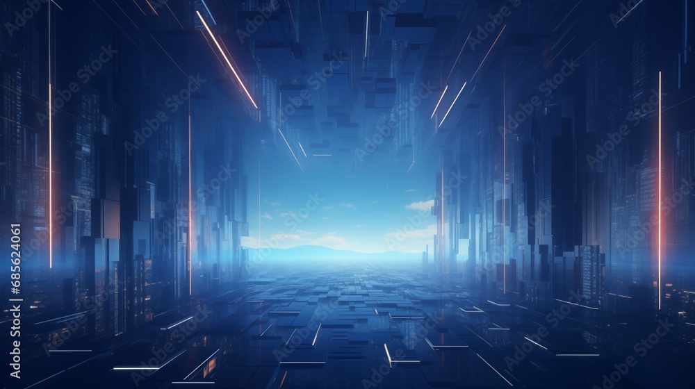 Futuristic portal gate scene, holographic teleportation on futuristic ...