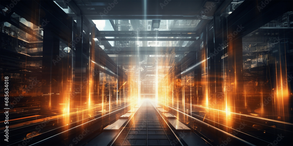 "Against the canvas of progress, the technology background unveils a ...