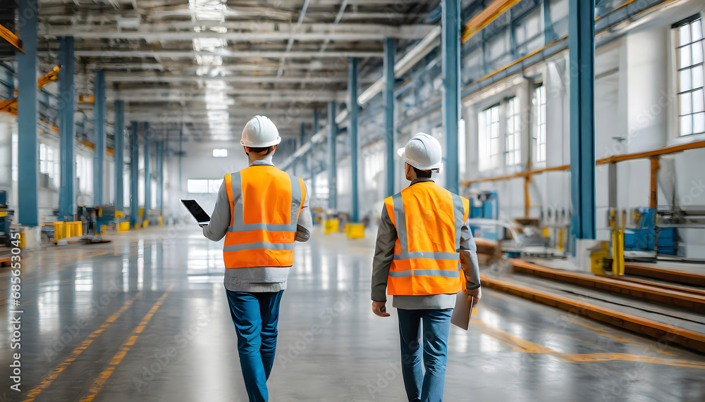 HSE officers under inspection, health and safety audit concept Stock ...