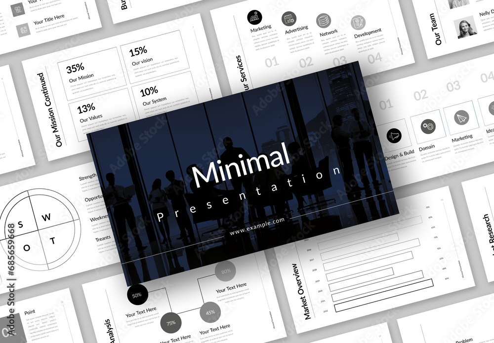 Minimal Business Plan Presentation Stock Template | Adobe Stock