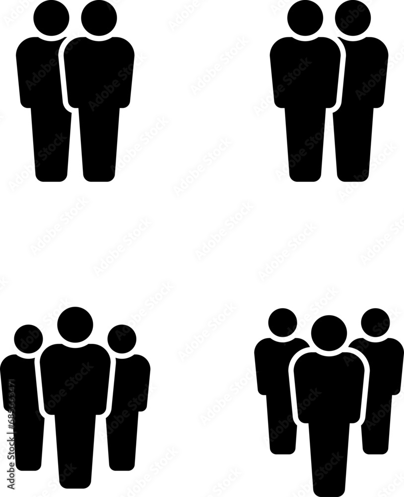 People group icon set. Business team. Team of worker. User profile ...