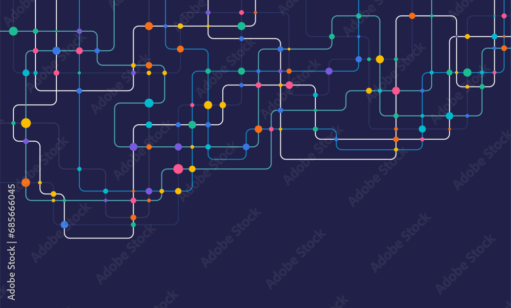 Circuit connect lines and dots. Network technology and Connection ...
