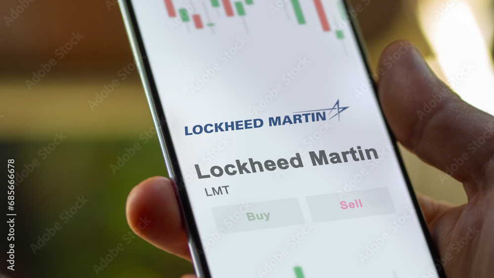 The logo of Lockheed Martin on the screen of an exchange. Lockheed ...
