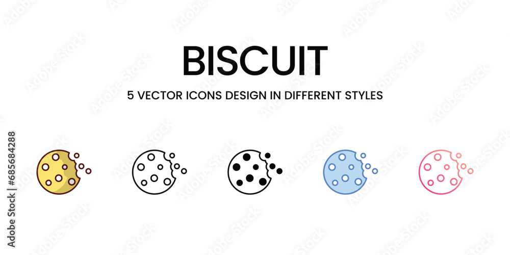 Biscuit Icons set. Suitable for Web Page, Mobile App, UI, UX and GUI ...