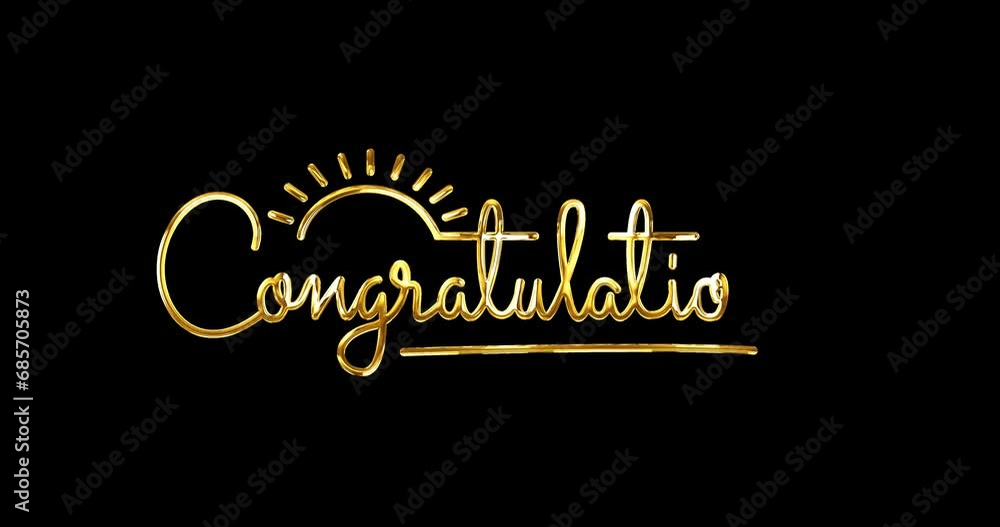 ''Congratulations'' lettering animation with alpha channel. Luxury ...