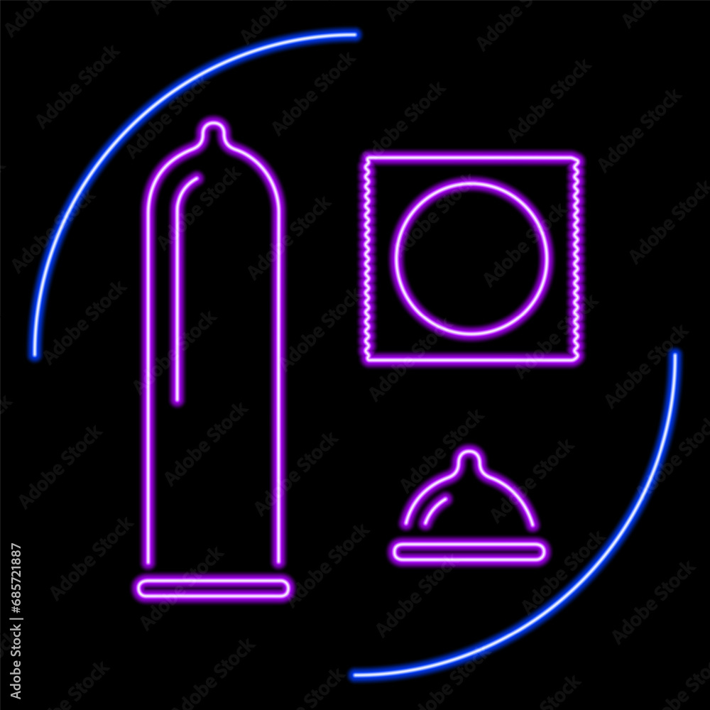 condom neon sign, modern glowing banner design, colorful modern design ...