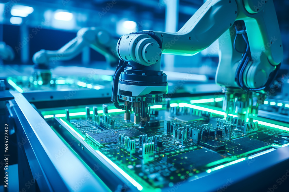 Component Installation and Quality Control of Circuit Board. Fully ...