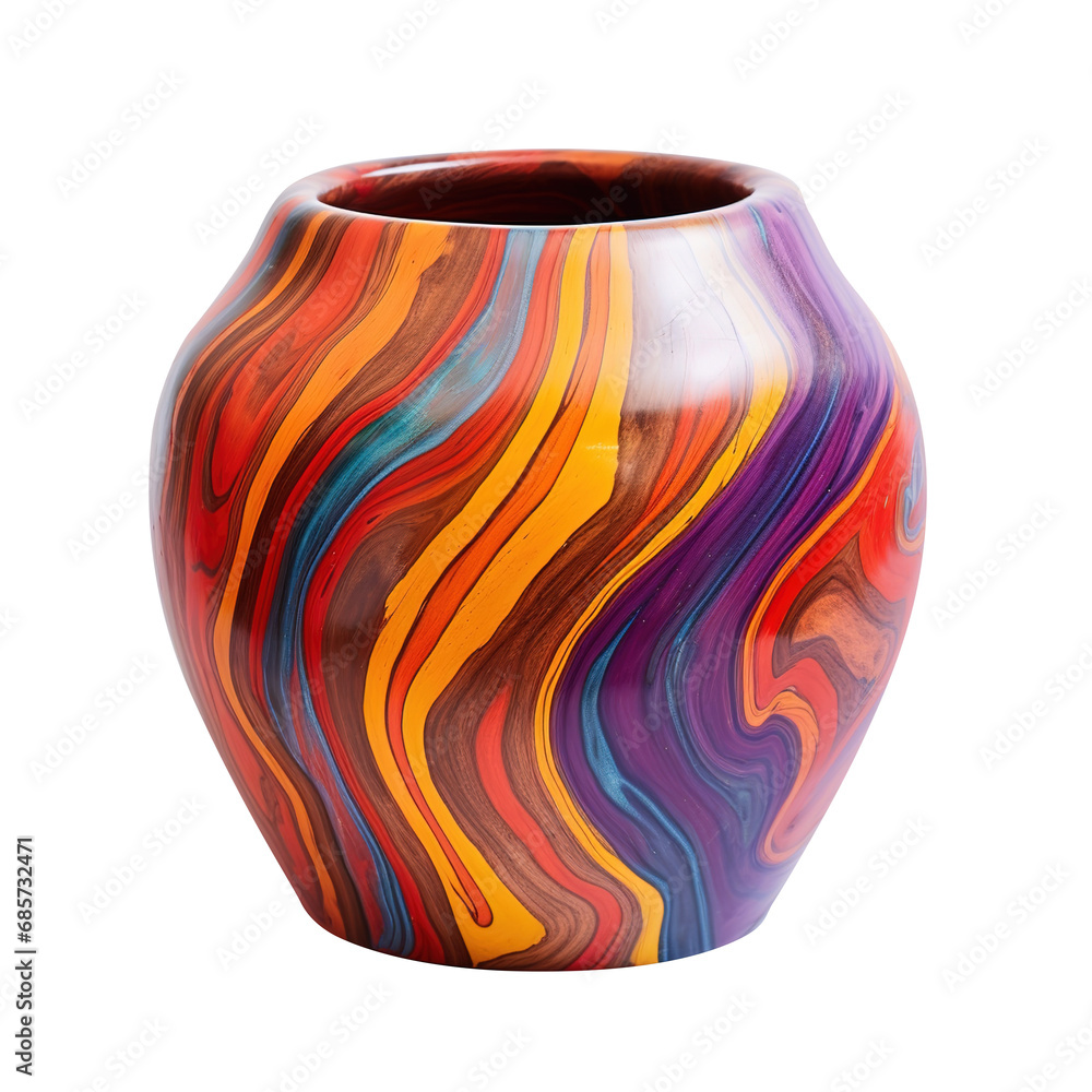 pottery, wooden pot, clay pot, colorful pot isolated on transparent ...