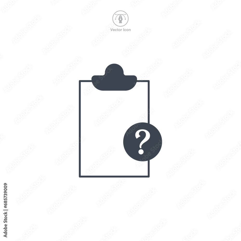 Document with Question Mark Icon symbol vector illustration isolated on ...