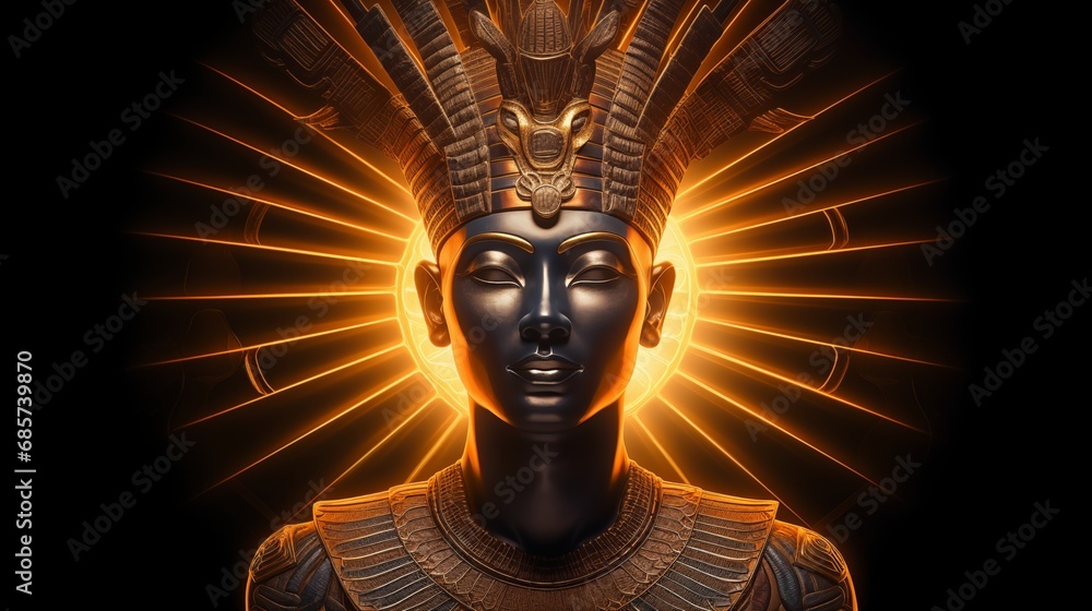 Ra (Egyptian God) sun god of ancient Egypt Ra, the sun god, with rays ...