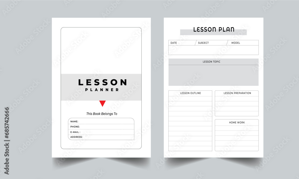 Lesson Planner Template Design. Set of Lesson Planner. Minimalist ...