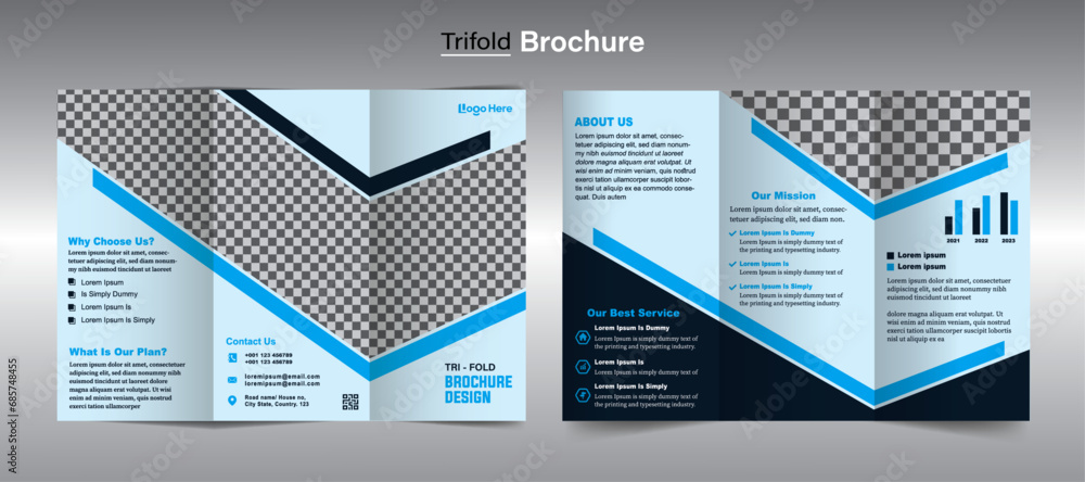 Corporate trifold brochure template. You can focus your company on this ...