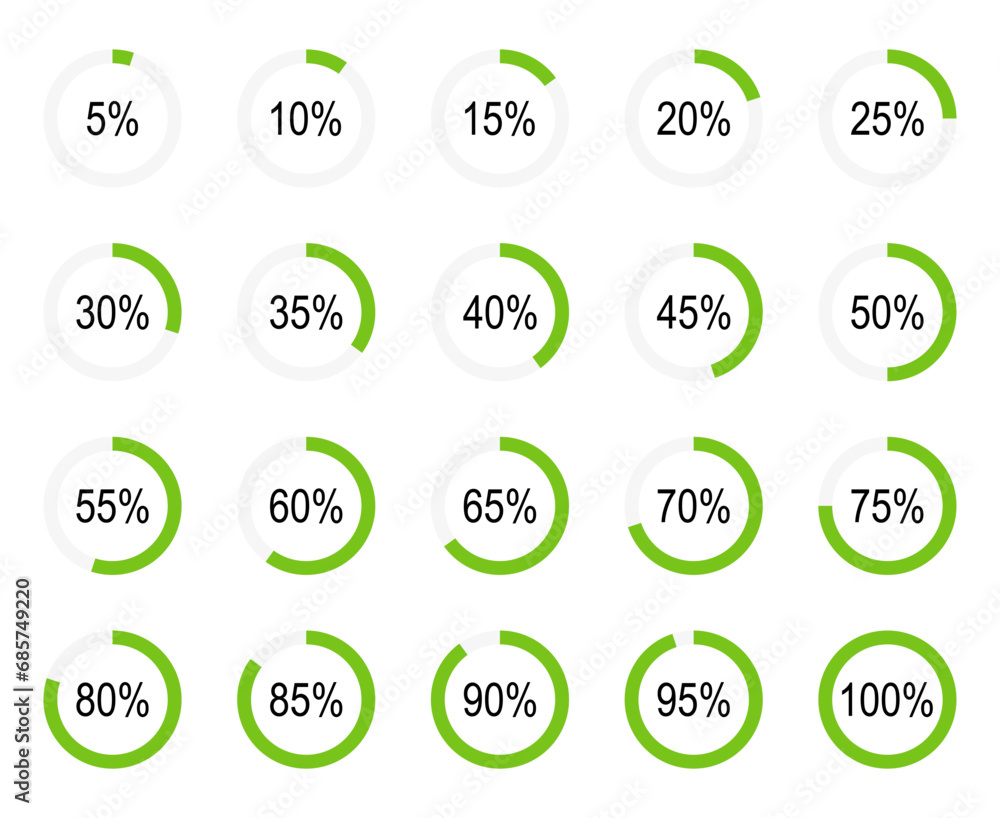 Infographic elements. Pie charts. Percent download, dashboard for web ...