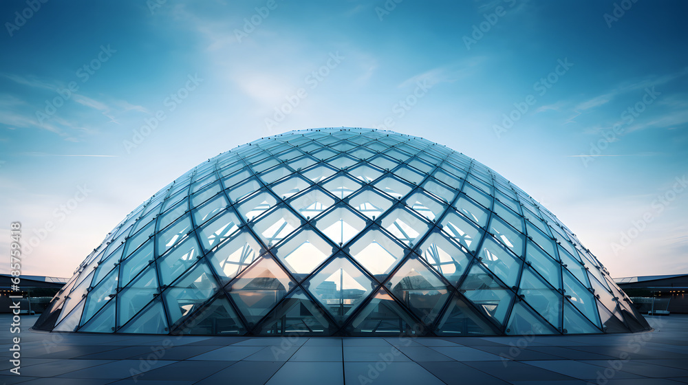 Innovative glass dome structure atop a modern building, blending art ...