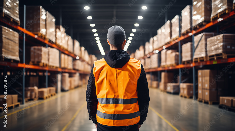 The warehouse safety officer inspects the check list of hazardous ...
