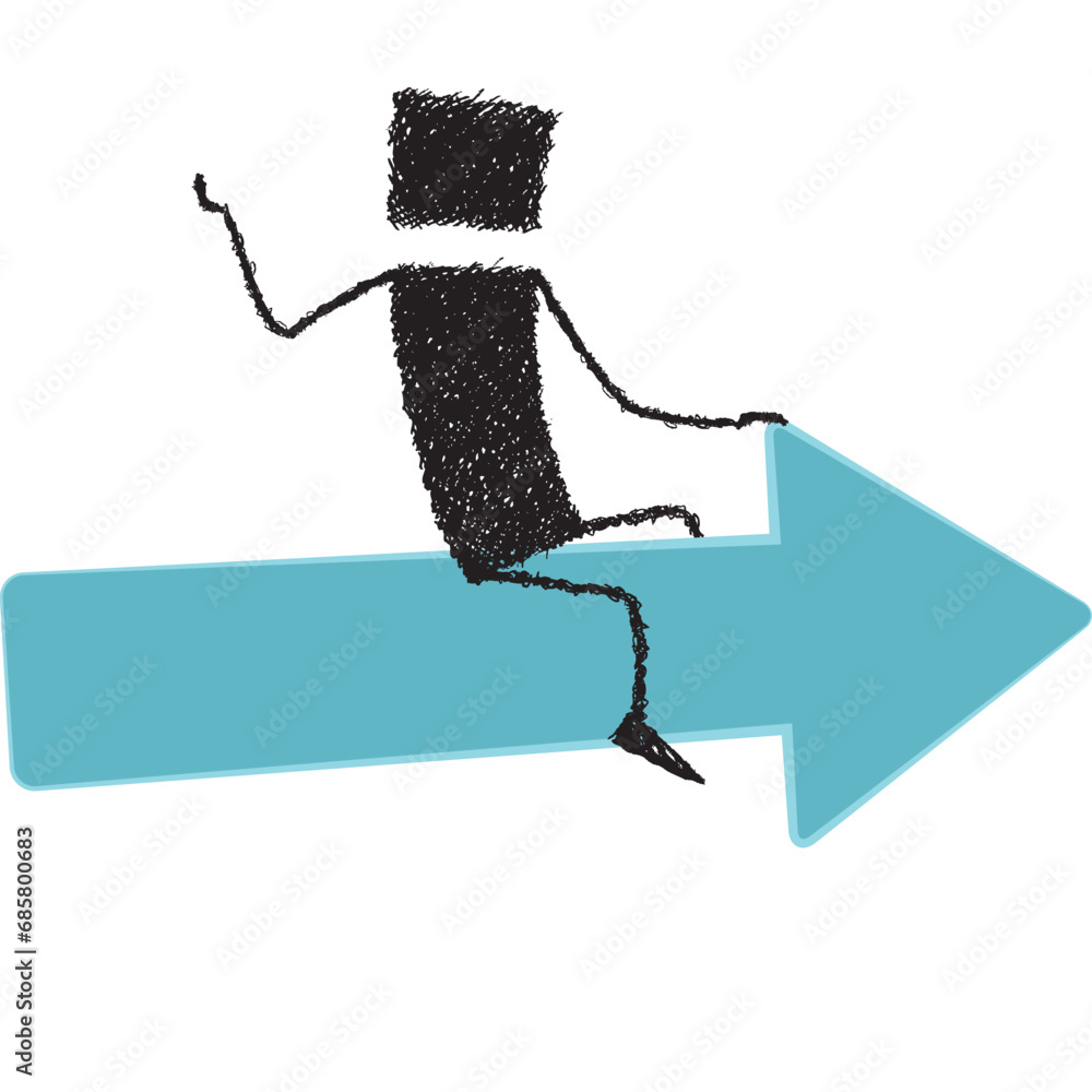 Stick figure sitting up arrow, stick figure. A stick figure sitting on ...