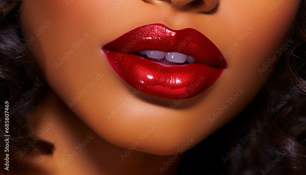 Lipstick Advertisement design African American beauty Sensual woman ...