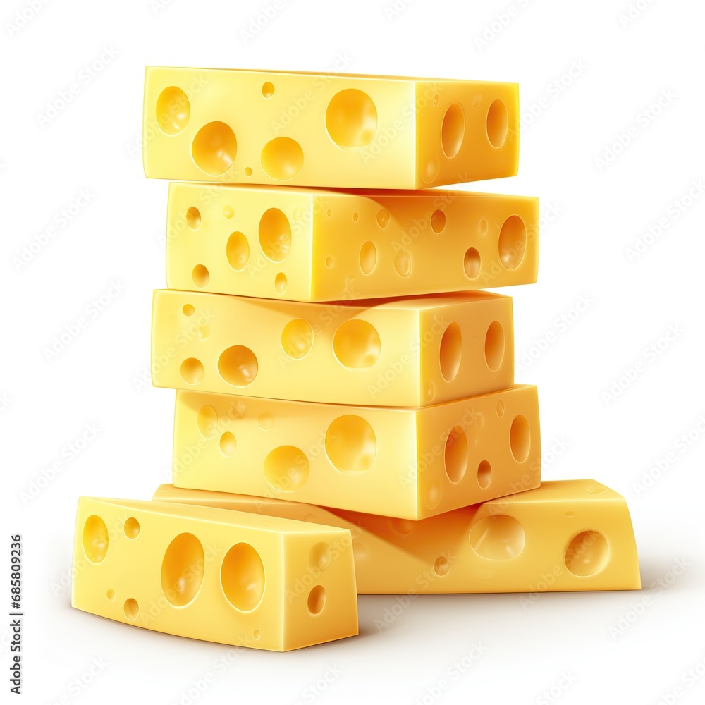 AI art. An illustration of stacked slices of cheese made with ...