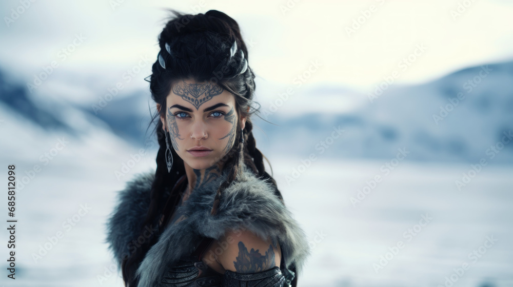 Viking Shield Maiden: A Warrior's Grace in the Face of Battle Stock ...