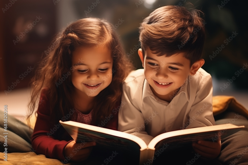 Portraits of kids reading or storytelling, emphasizing the importance ...