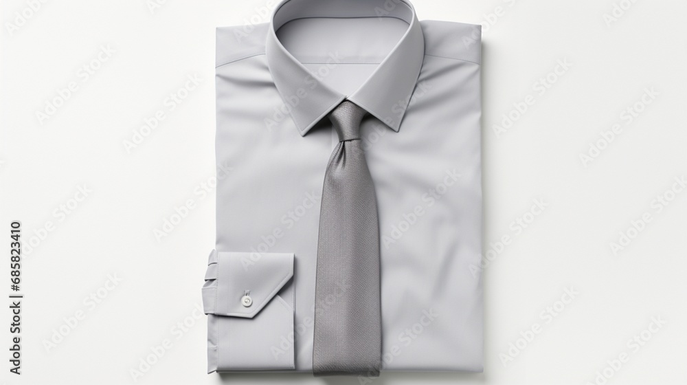 Design a photo of a classic gray dress shirt, radiating professionalism ...