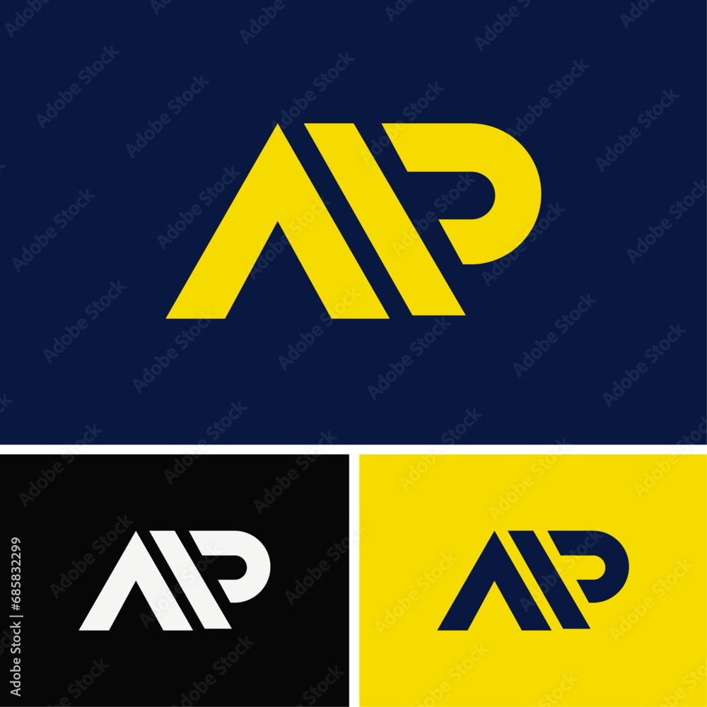 Letter AP vector logo illustration, brand logo, minimal design Stock ...