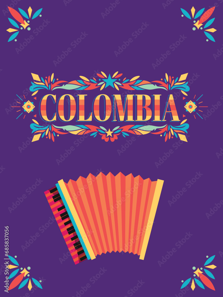 Beautiful Colombia Design for National Days and Festivities Stock ...