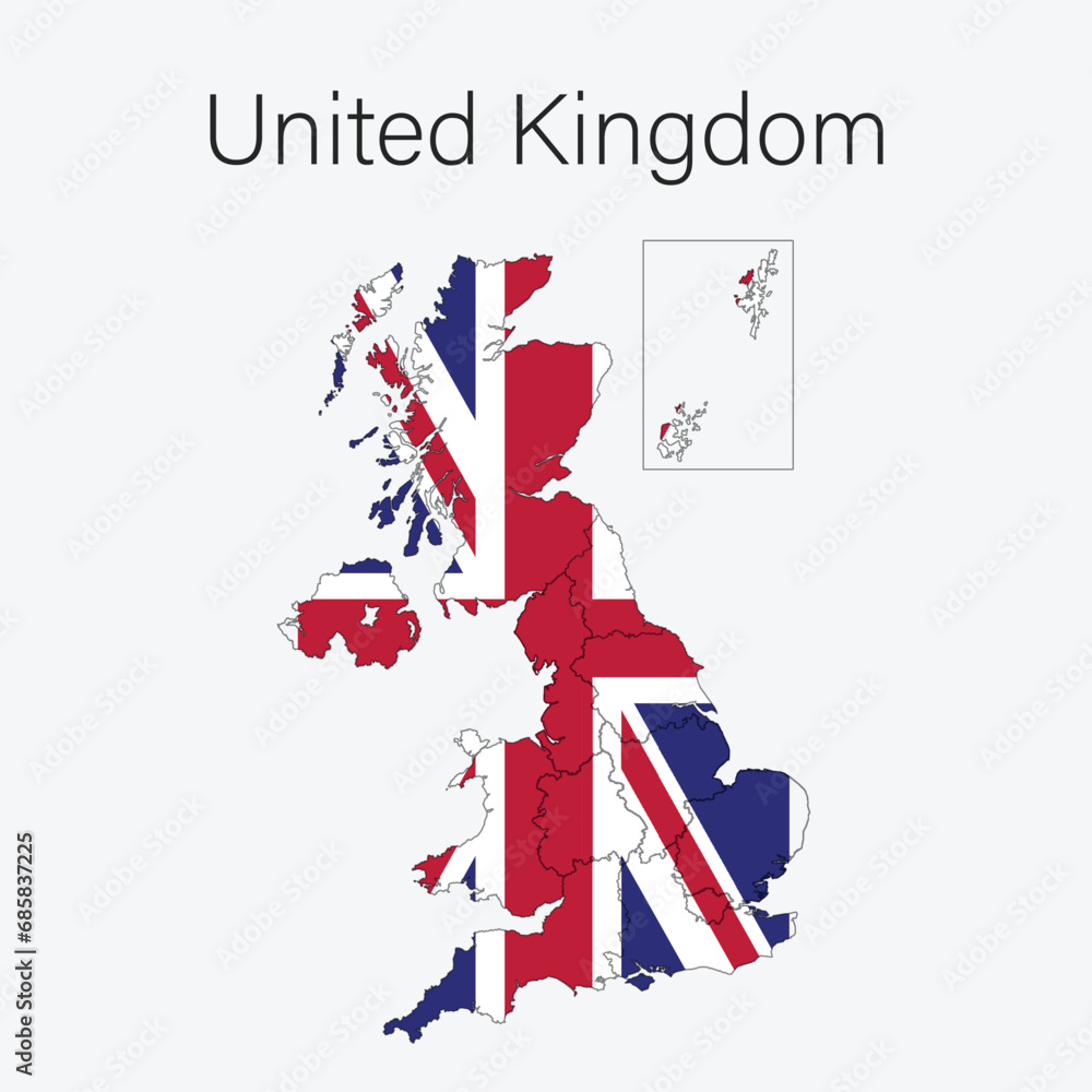 National Country Map with Regions and States and Flag in Body Stock ...
