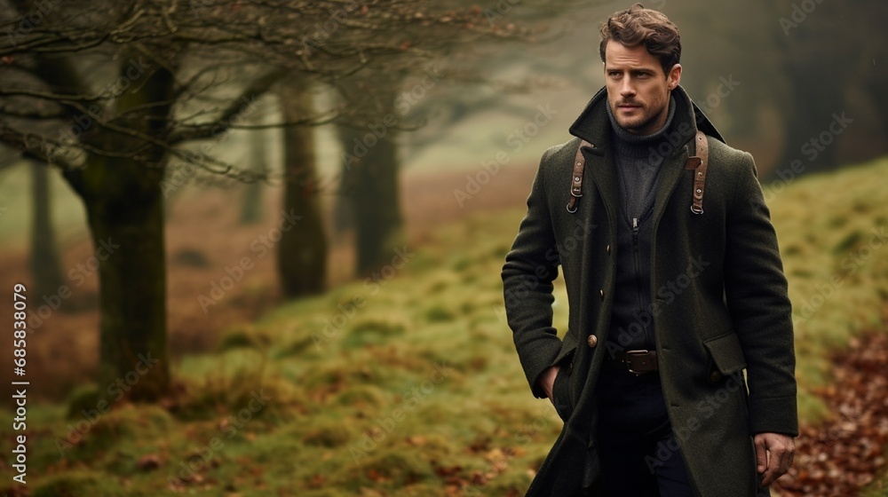 Craft an image of a classic duffle coat with toggle closures, perfect ...