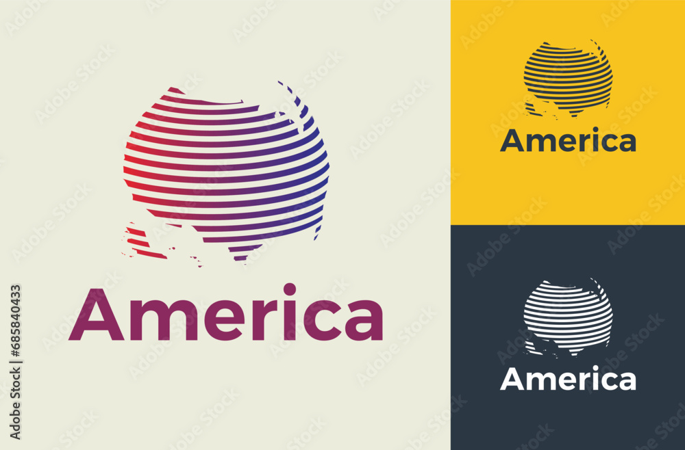 Minimal USA map logo, USA map vector logo template Stock Vector | Adobe ...