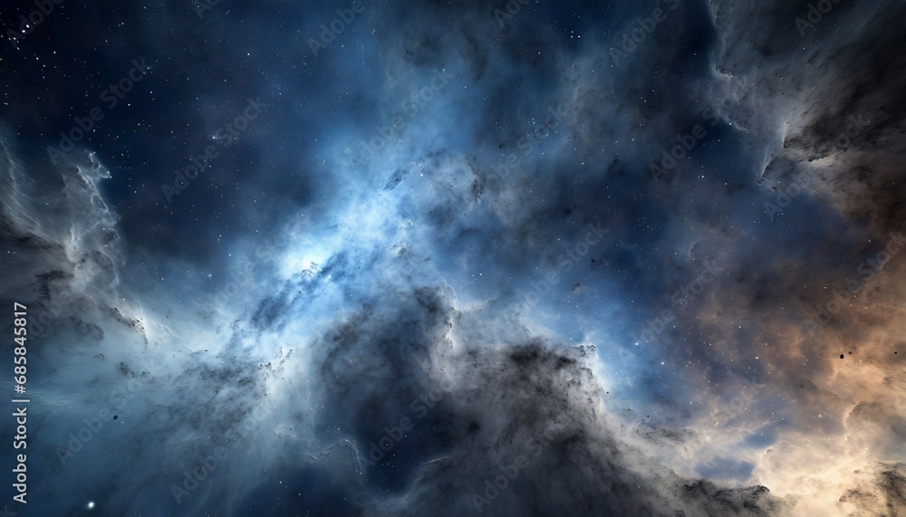 outer space background dark cosmic void with stars interstellar medium ...