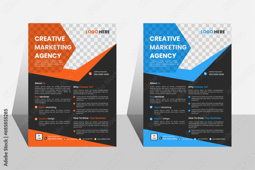 Nicely designed corporate flyer and ID card, business card for business ...