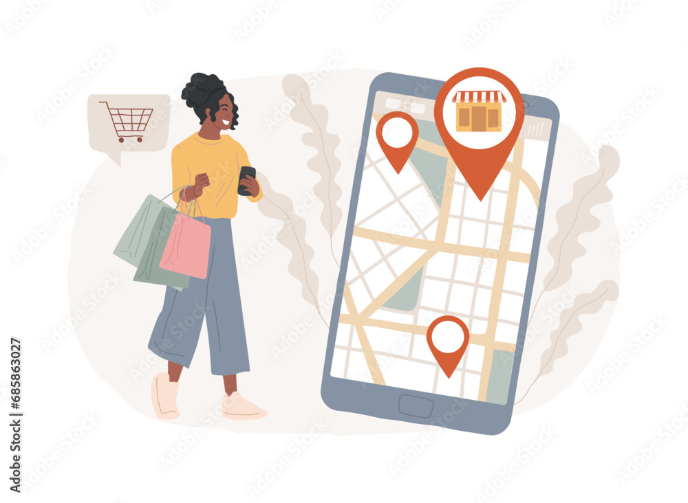 Store locator isolated concept vector illustration. GPS navigation ...
