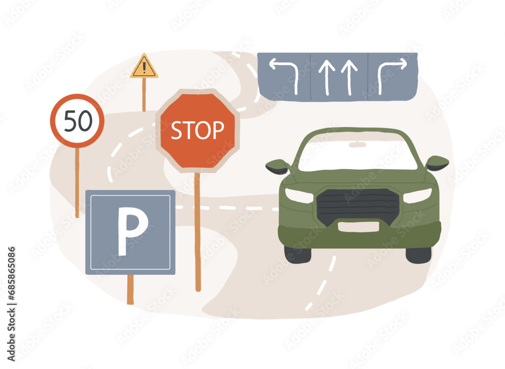 Traffic signs isolated concept vector illustration. Traffic management ...
