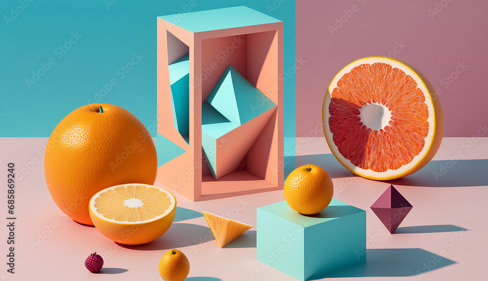 Abstract 3D Illustration of Geometric Shapes in Various Forms and ...